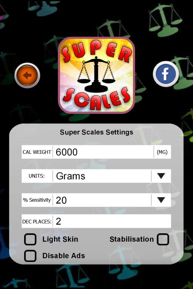 Super Scales App Help - Super Scales Digital Scale Emulator Android App